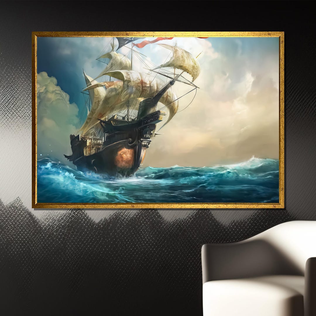 Pirate Ship Adventure Canvas Painting Gift - Majestic Pirate Vessel ...