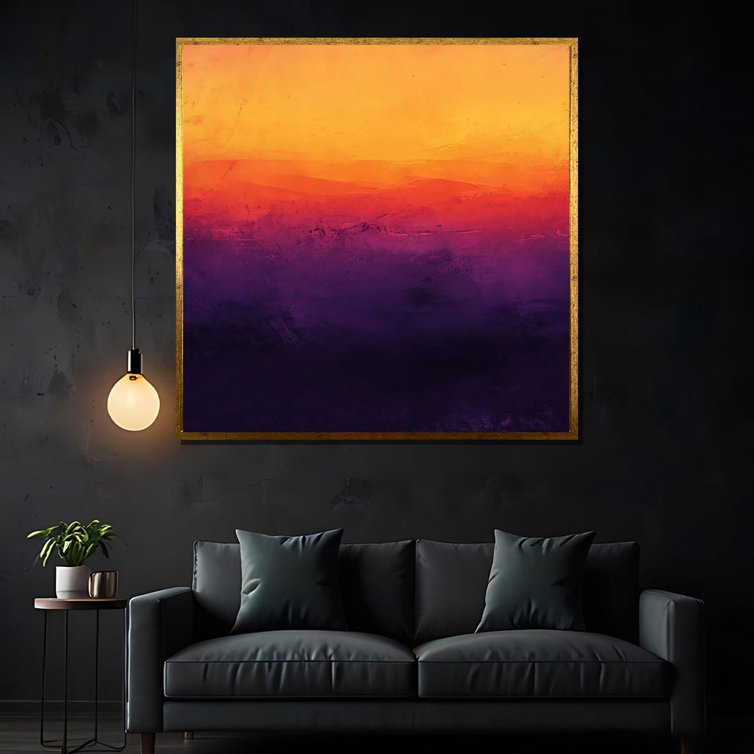 Mark Rothko Sunset Gradient Canvas Painting in Purple, Orange and ...