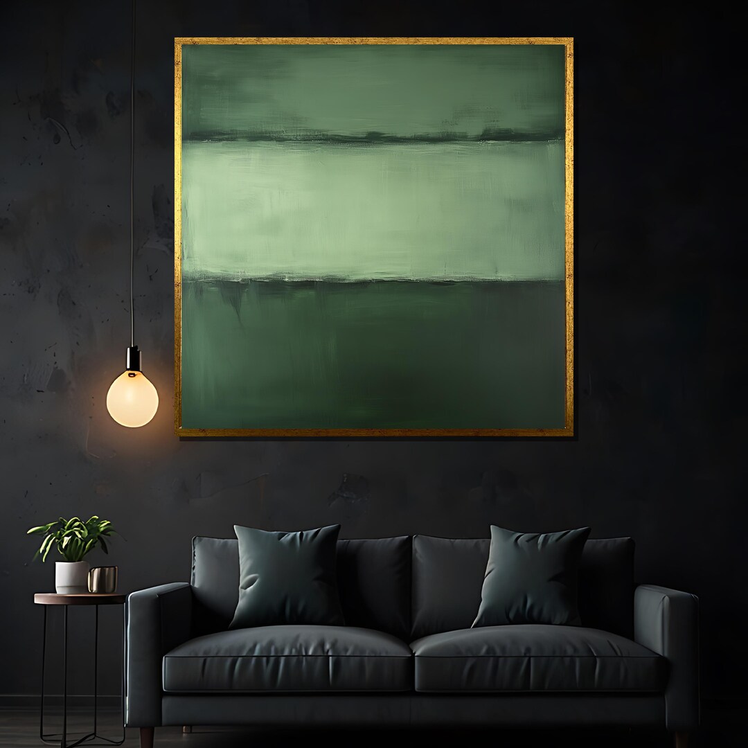 Mark Rothko – Tranquil Layers of Forest Green, Mint, and Deep Emerald: Abstract Color Field ...