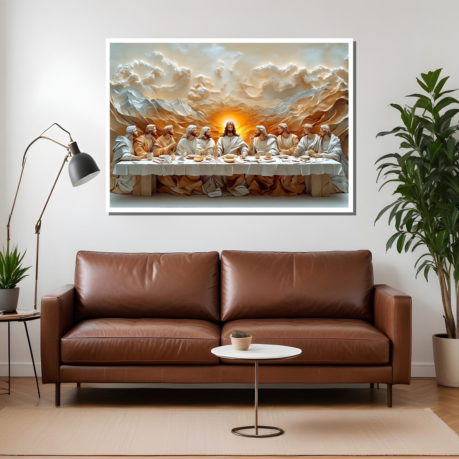 Zeus Heavenly Sunset Last Supper Canvas – High Christian Wall Art With ...