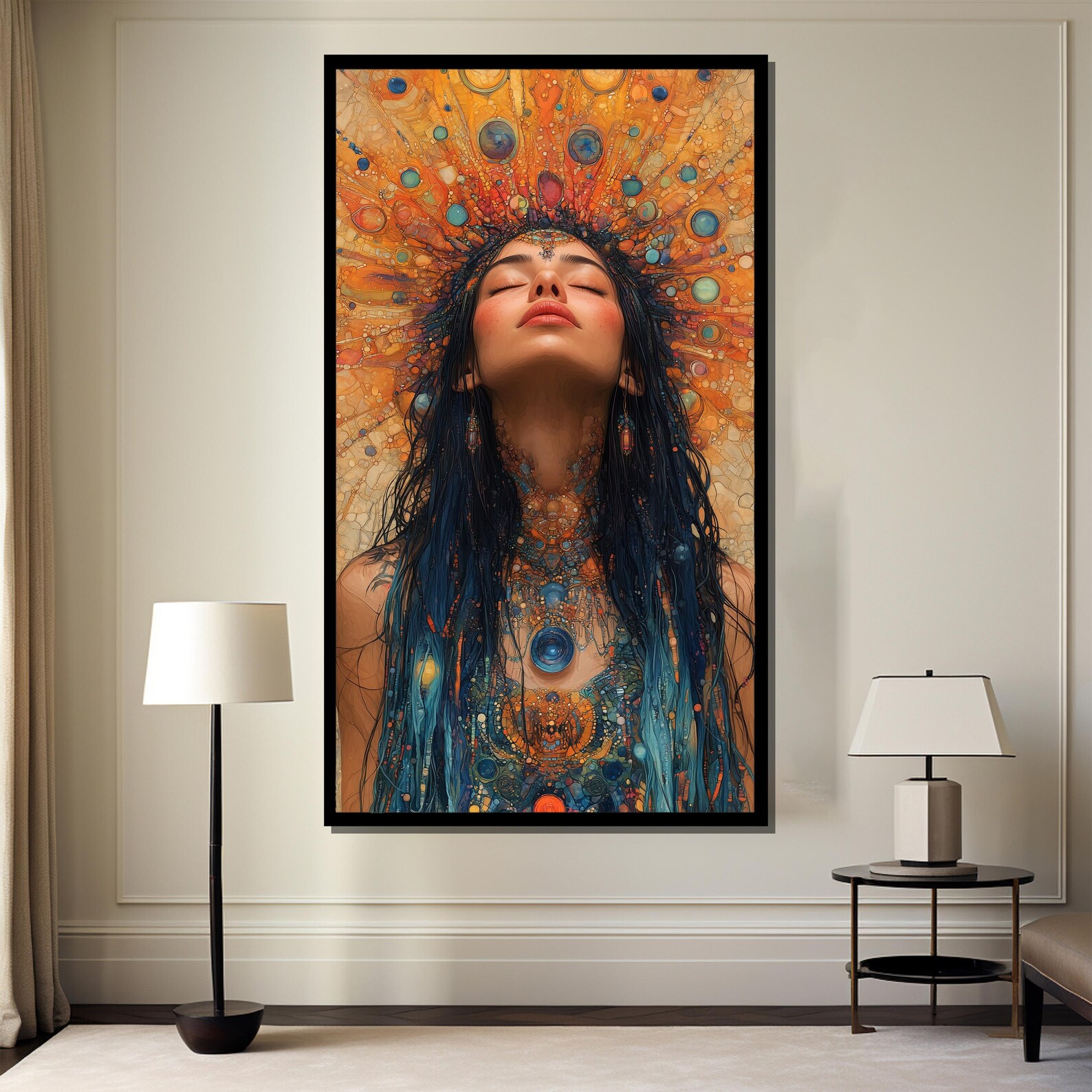 Shamanic Queen Canvas Painting, Mystical Divine Feminine Art, Spiritual ...