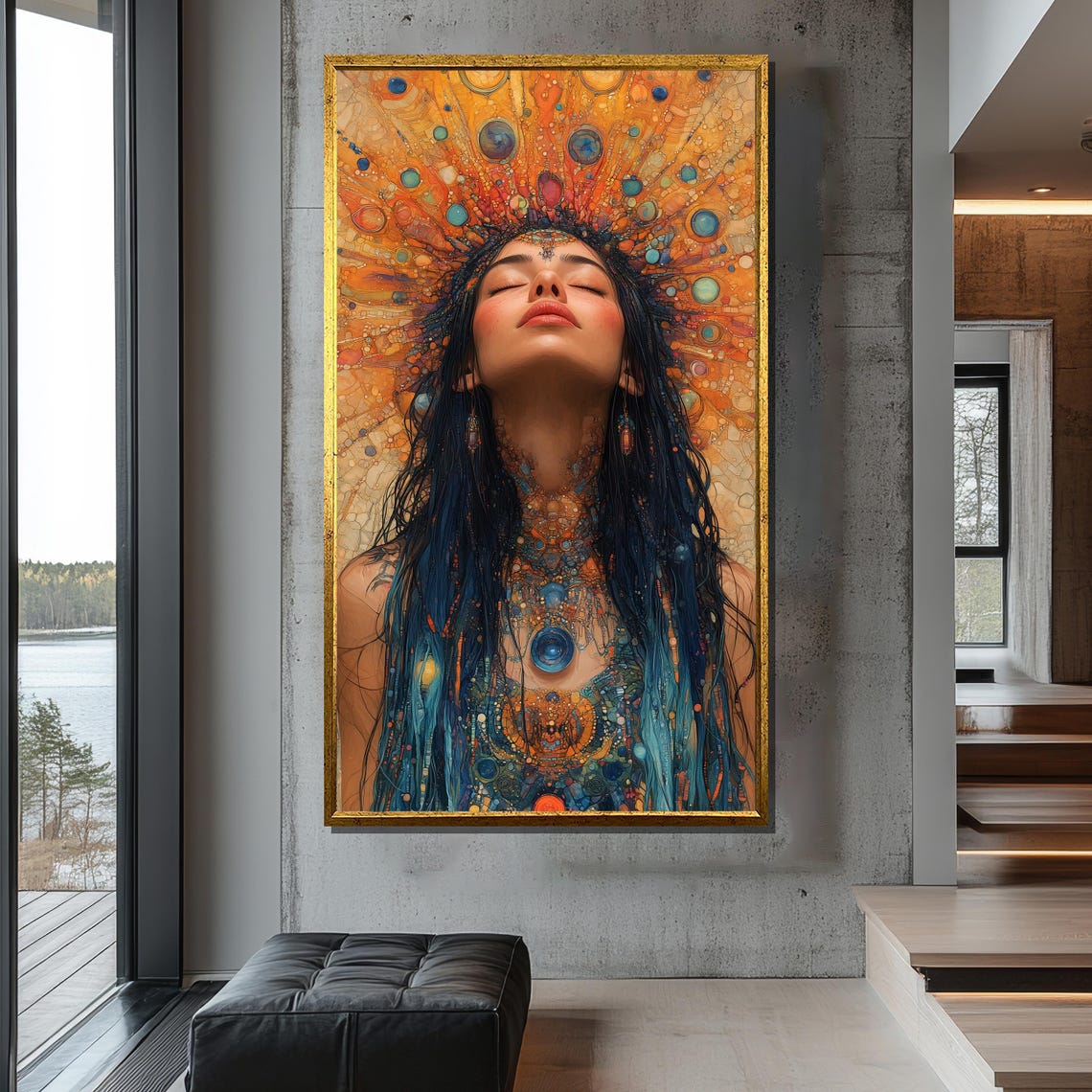 Shamanic Queen Canvas Painting, Mystical Divine Feminine Art, Spiritual ...
