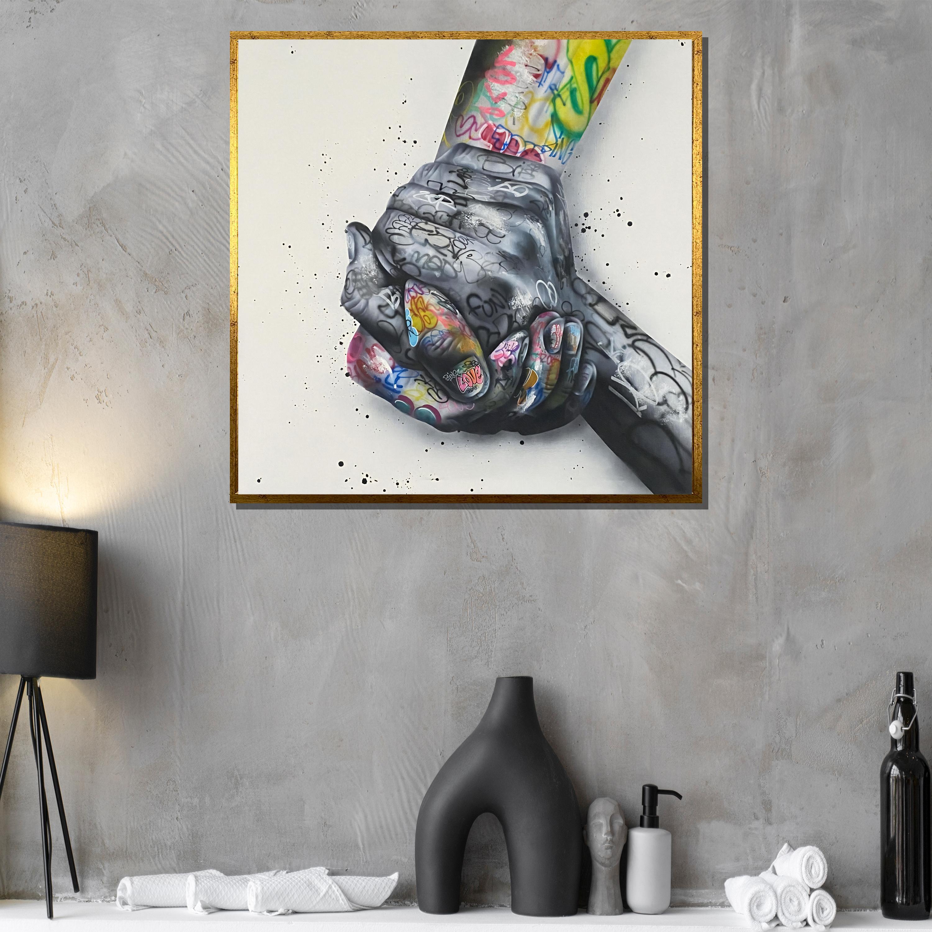 Graffiti Hands in Unity With Bold Street Art Expression - Modern Urban ...