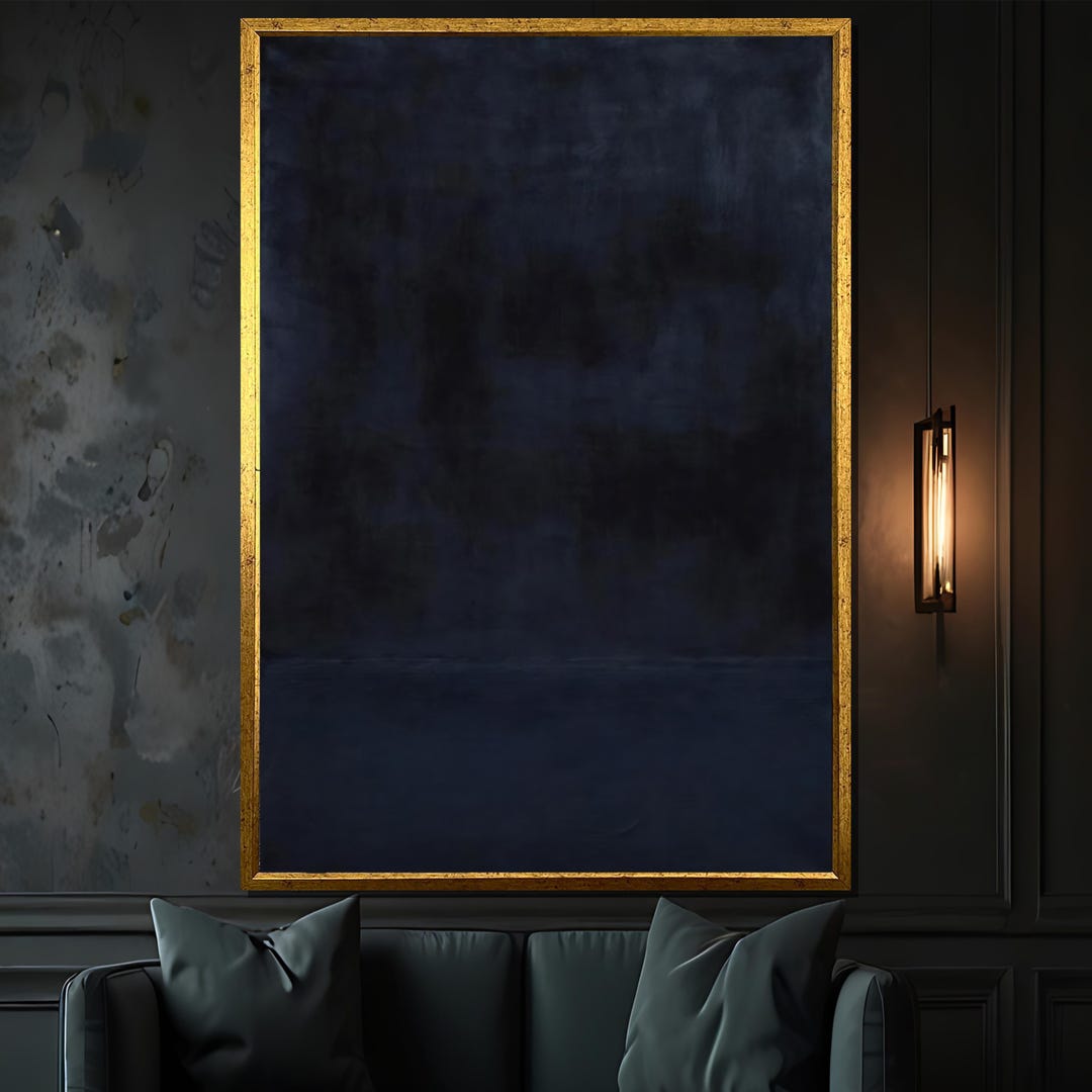 Deep Blue Abstract Canvas Painting - by Mark Rothko, Perfect for Modern ...