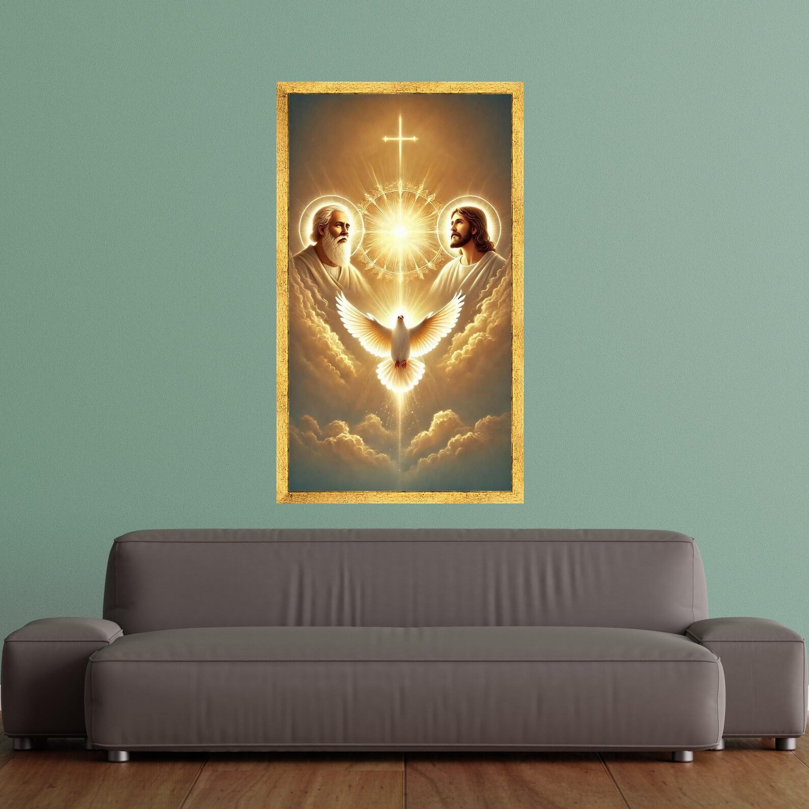 Holy Trinity Canvas Wall Art, Religious Christian Decor, Jesus and God ...