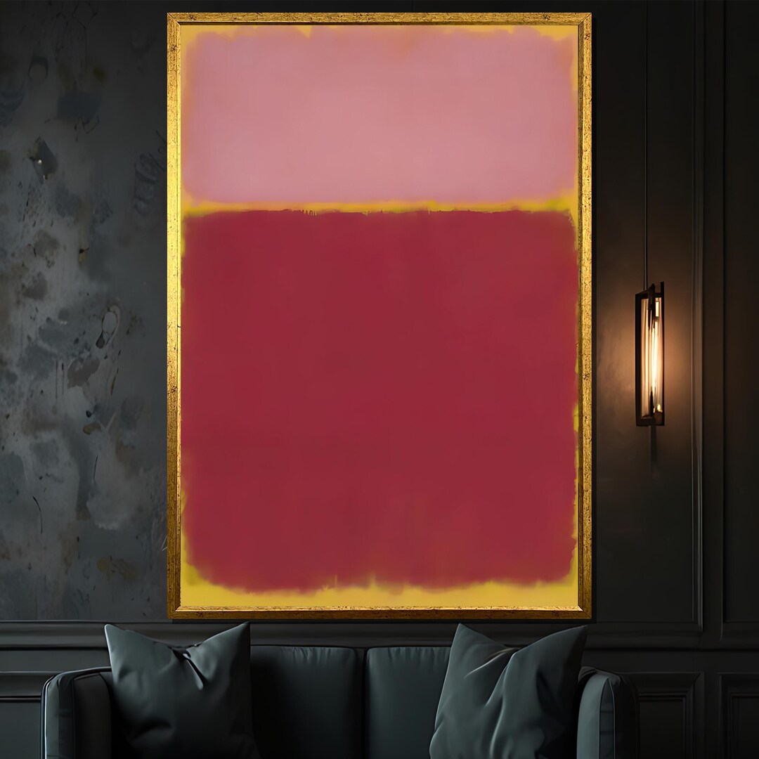 Mark Rothko's Warm Pink and Red Abstract Canvas Painting - Soft and ...