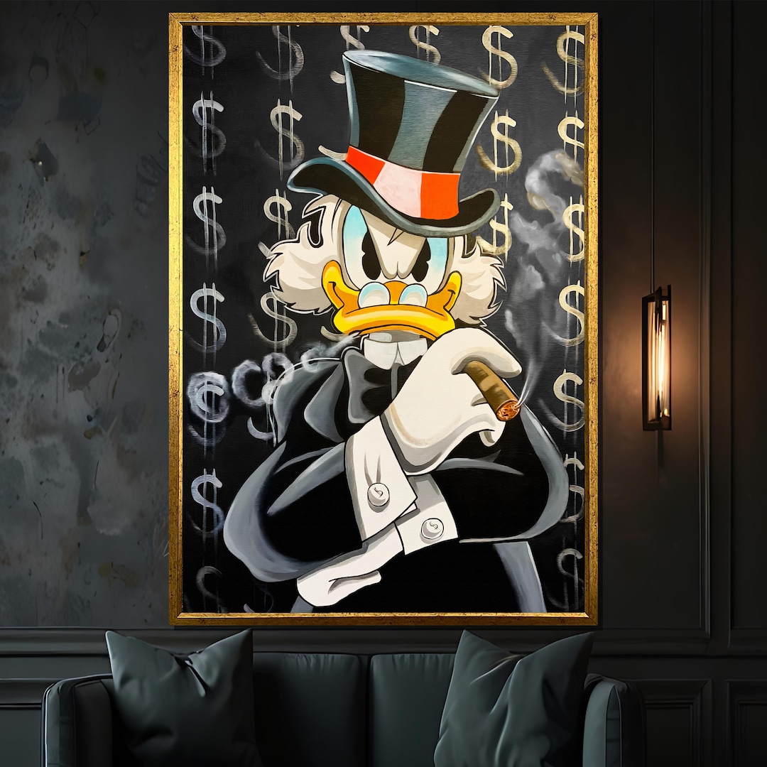Pato rico fumando un cigarro con signos de dólar: regalo divertido y ...