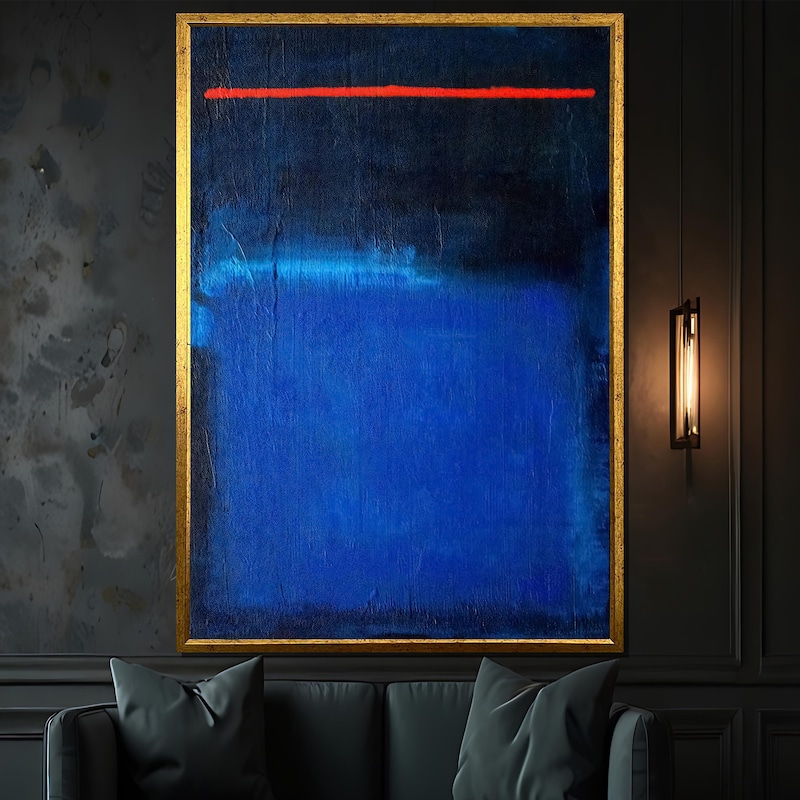 Rothko With Red Line Art - Etsy UK