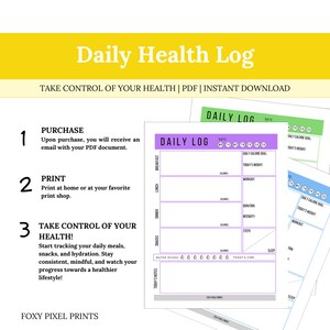Printable Food Journal | PDF, Digital | Food Diary, Daily Food Journal ...