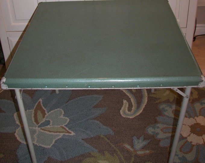 Vintage Samson Folding Card Table Dark Teal - Etsy