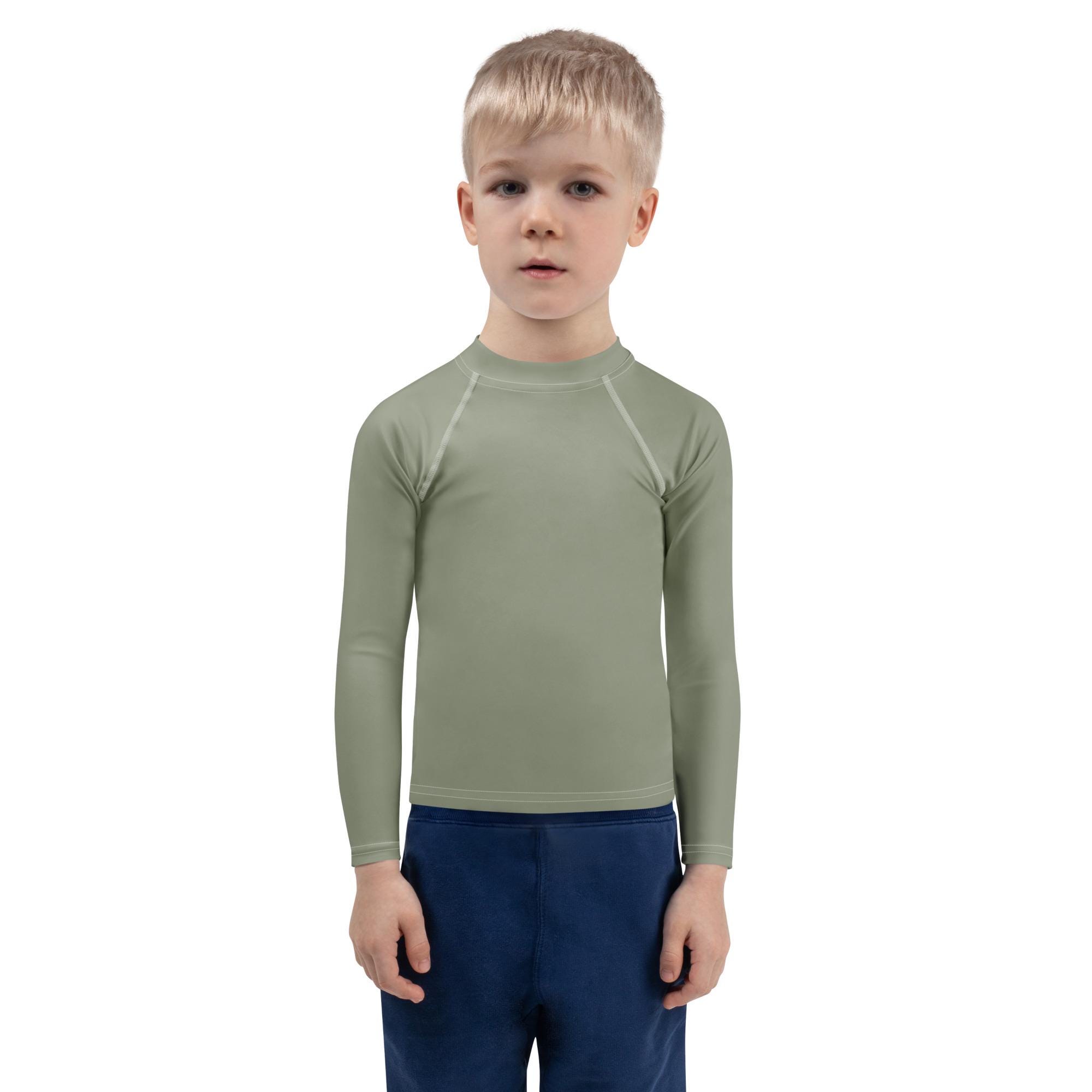 Long Sleeve Unisex Rash Guard – London Hillside Green Solid Color Rash ...