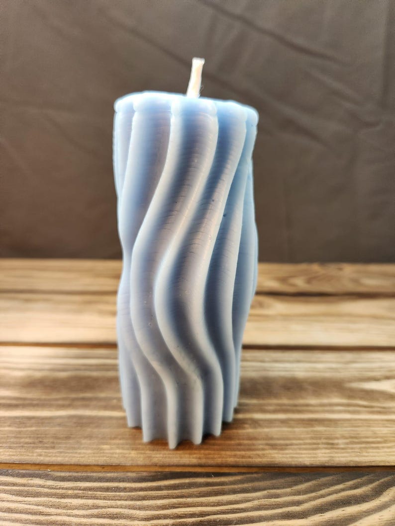 Ocean Scent Beeswax Candle, Wave Design - Etsy