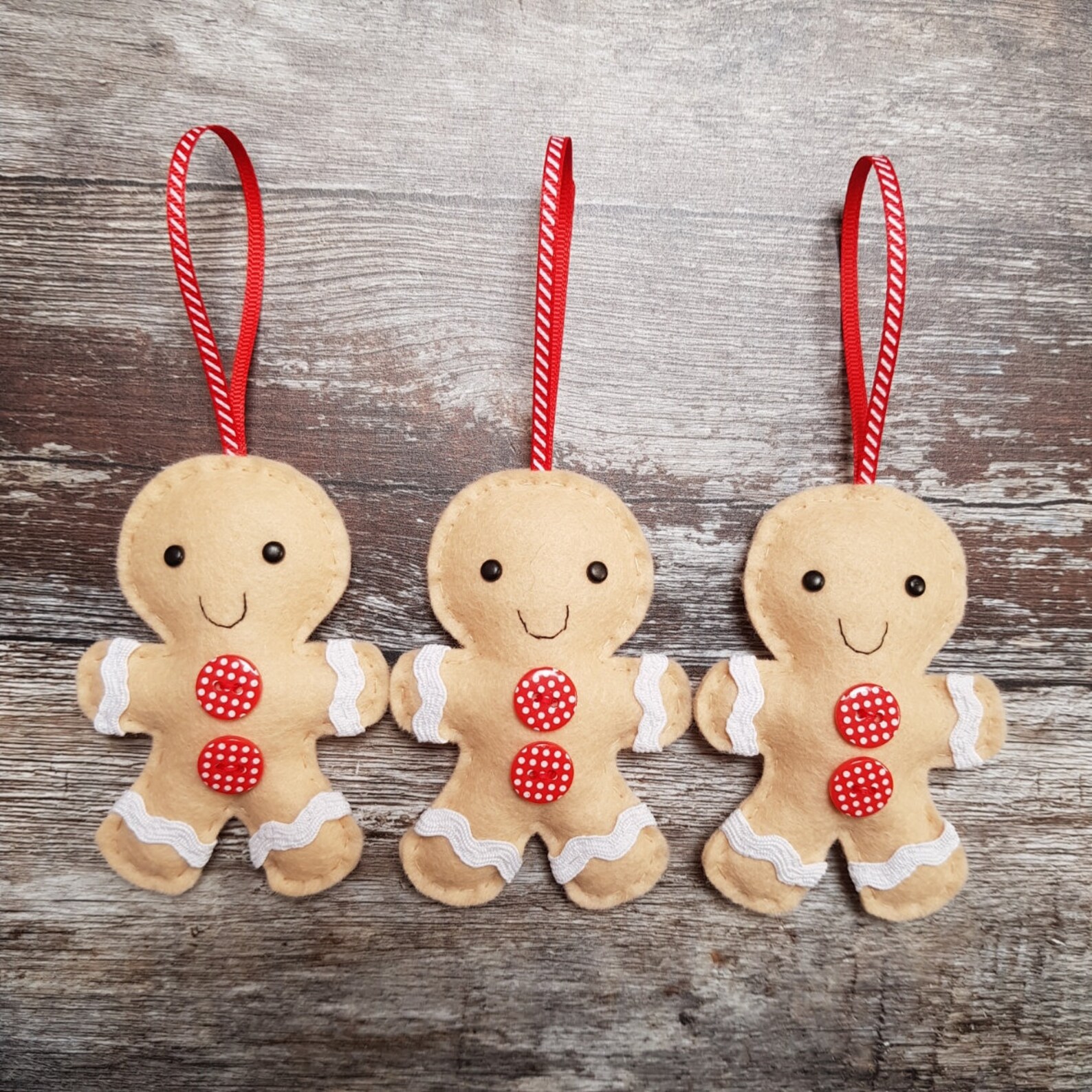 Felt Gingerbread Cookie Christmas Tree Decoration - Handmade - Etsy