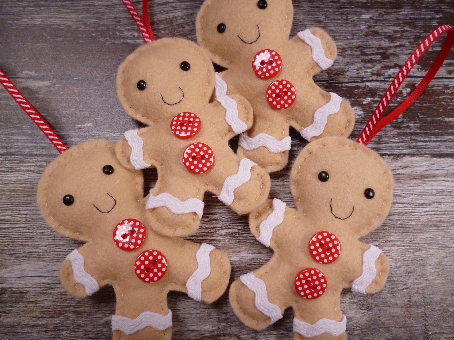 Felt Gingerbread Cookie Christmas Tree Decoration - Handmade - Etsy
