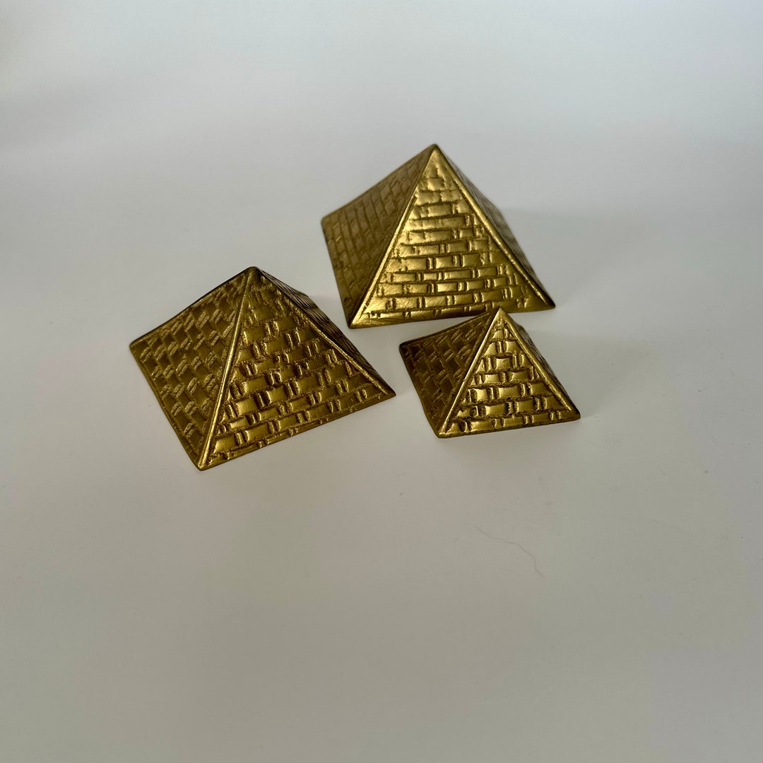 Vintage Brass Stacking/nesting Pyramids, Set of Three, MCM, Brass ...