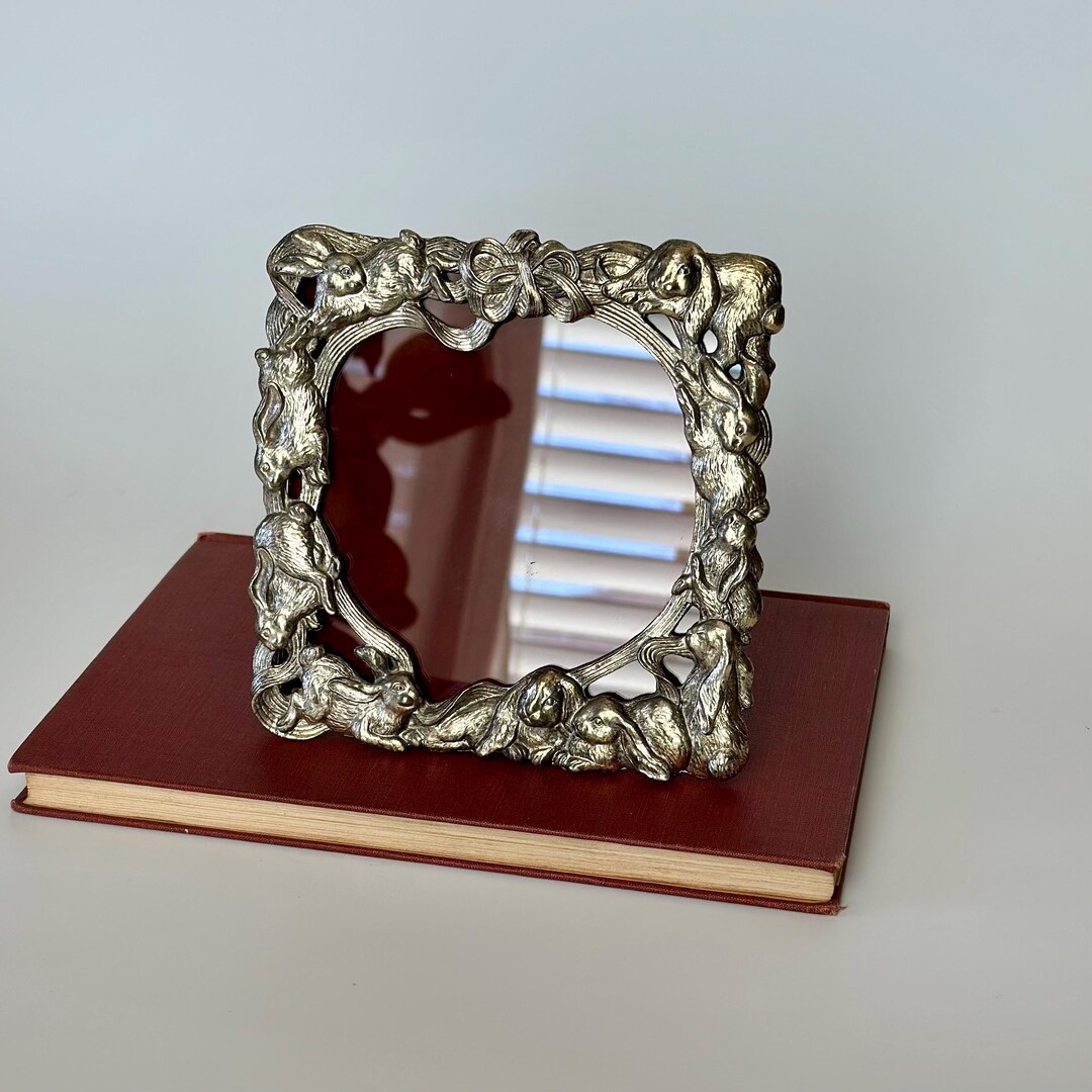 Vintage Bunny Rabbit Picture Frame, Spring, Easter, Silver Tone ...