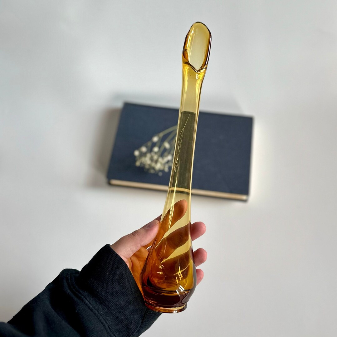 Vintage Viking Amber Bud Vase, MCM Swung Vase, Collectible Glass - Etsy