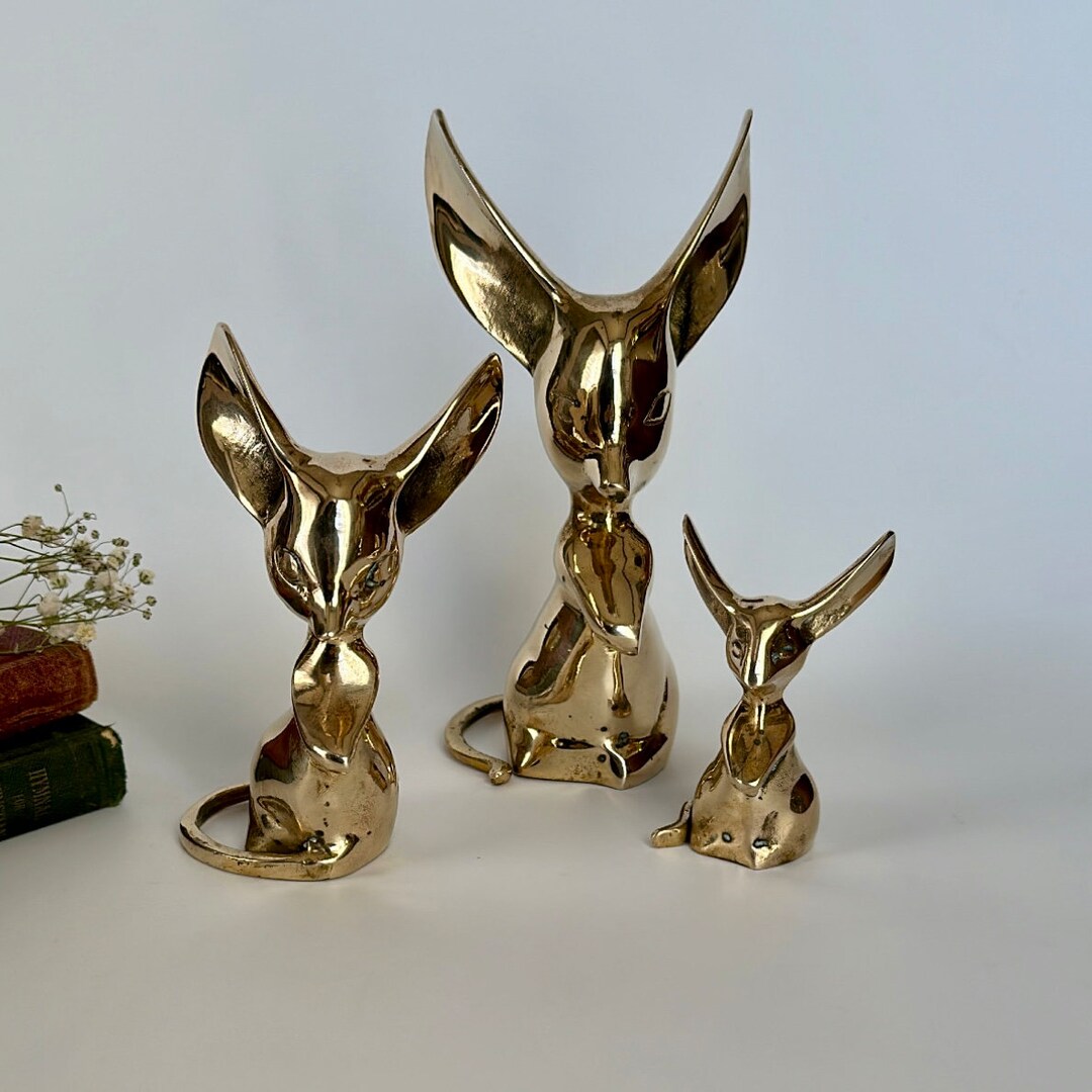 Set of Three Brass Mice, Vintage Animal Figurines, MCM, Retro Shelf ...