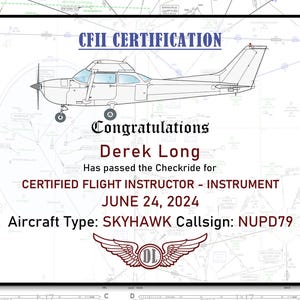 CFII Pilot Achievement Certificate - Etsy