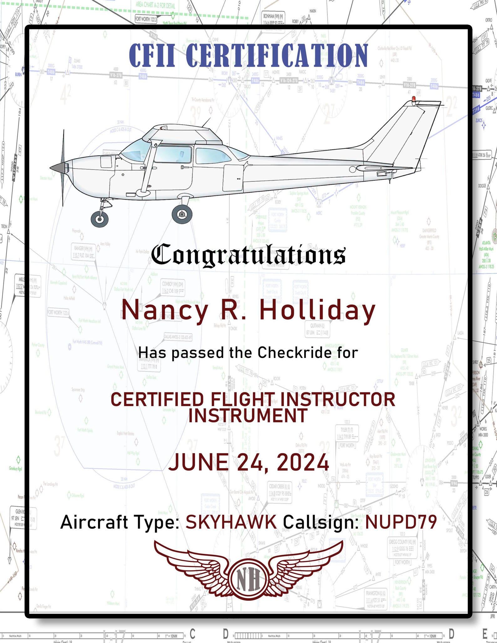 CFII Pilot Achievement Certificate - Etsy