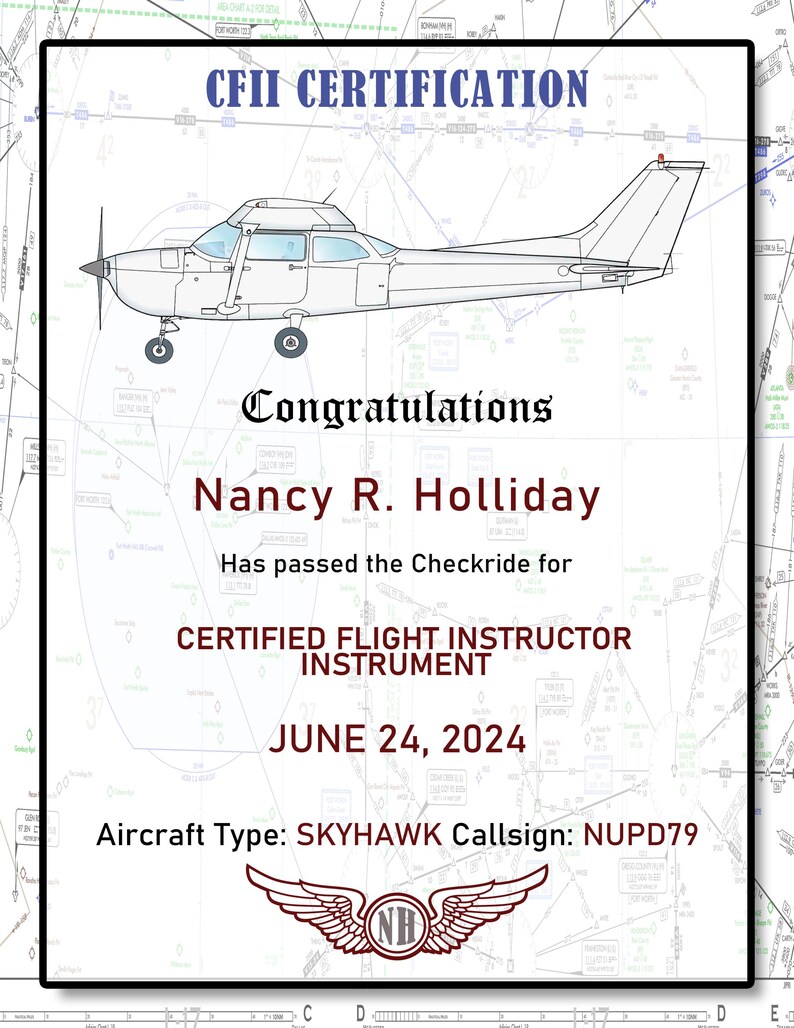 CFII Pilot Achievement Certificate - Etsy