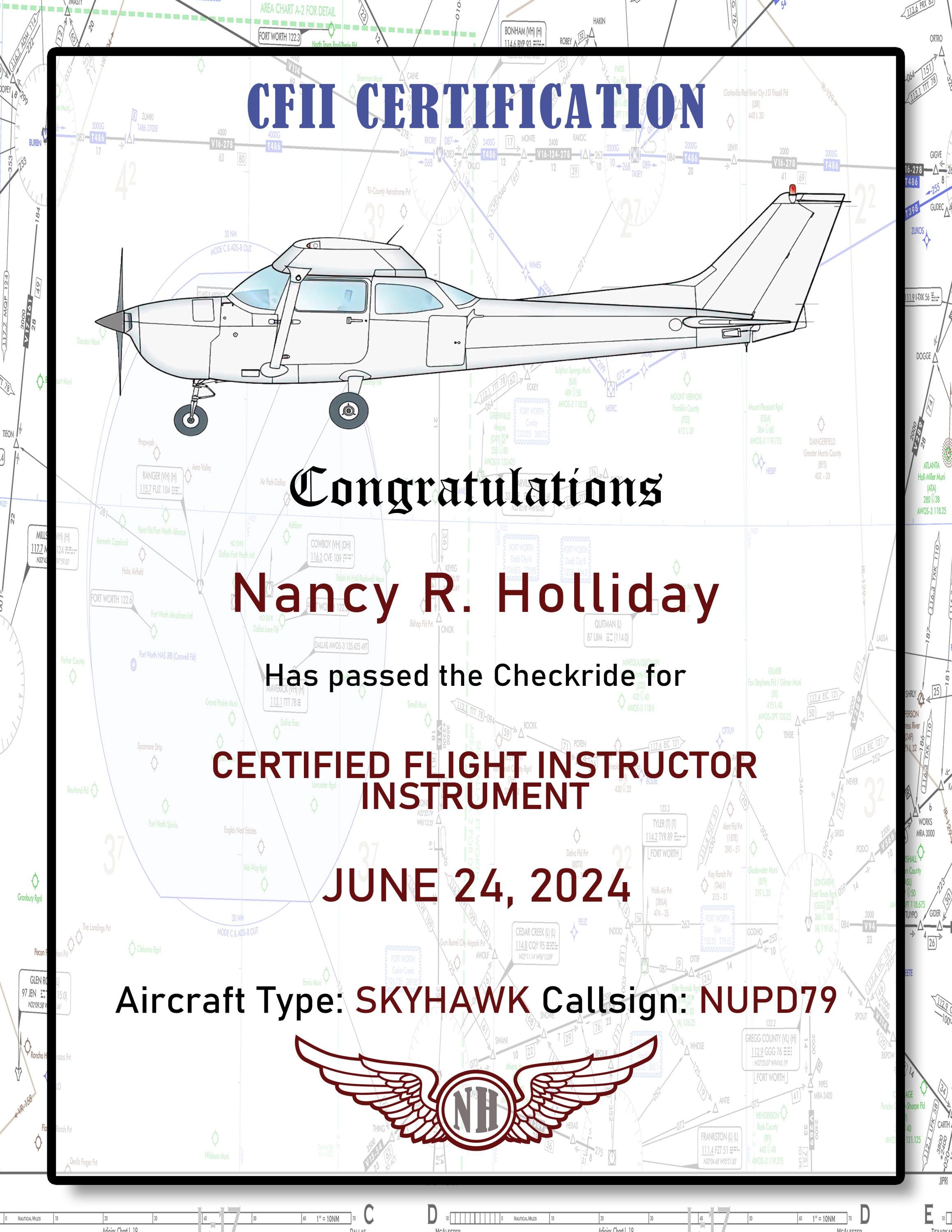 CFII Pilot Achievement Certificate - Etsy
