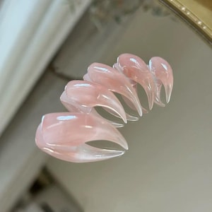 3D Eagle Claw Press on Nails, Very Unique Pearl Pink Nail,beast Claws,dragon Claw Nail Art - Etsy