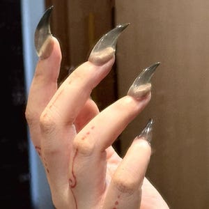 3D Dragon Claw Nail Art, Gray Wolf Claw Gradient 3D Press on Nails, Y2K - Etsy UK