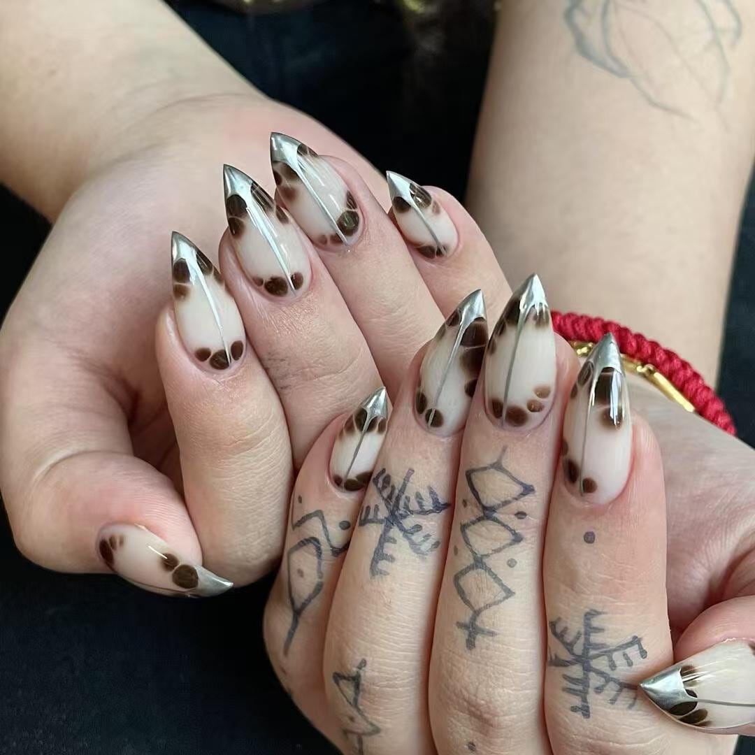 Demon Talon Press on Nails | Silver Armor Claw, Animal Claws - Etsy