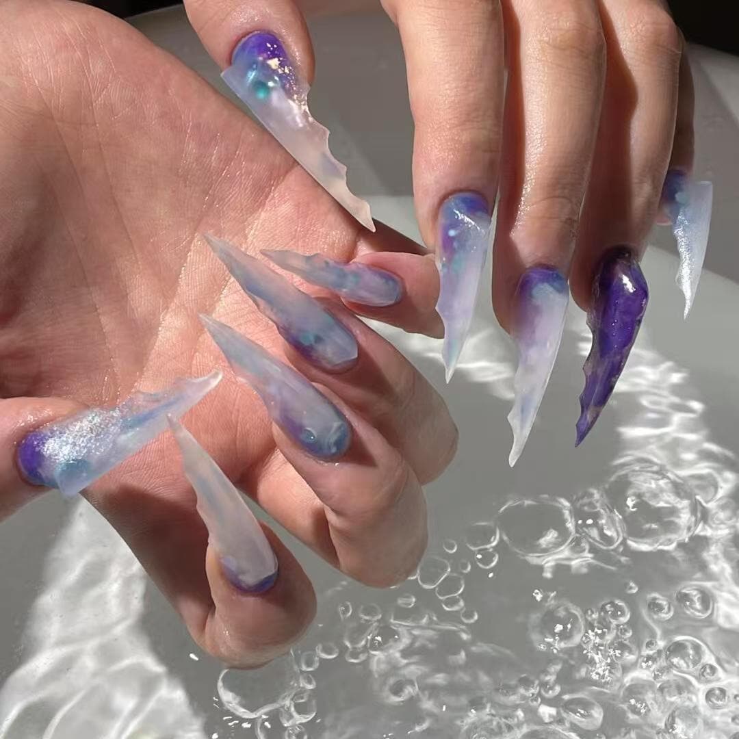 West Empress | Purple Press on Nails Acrylic Press on Nails Anime Nails ...