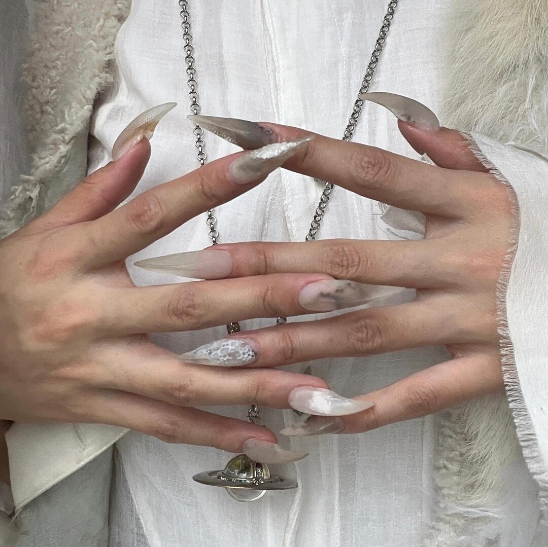 3D Nails Claw Nails Talon Nails Claw Press on Nails Vampire Nails Anime ...