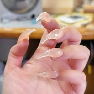 3D Eagle Claw Press on Nails, Very Unique Pearl Pink Nail,beast Claws,dragon Claw Nail Art - Etsy