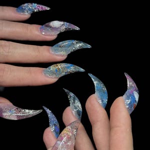 Night Sea | Raptor Nails Cat Claw Nails Press on Nails Gloves With ...