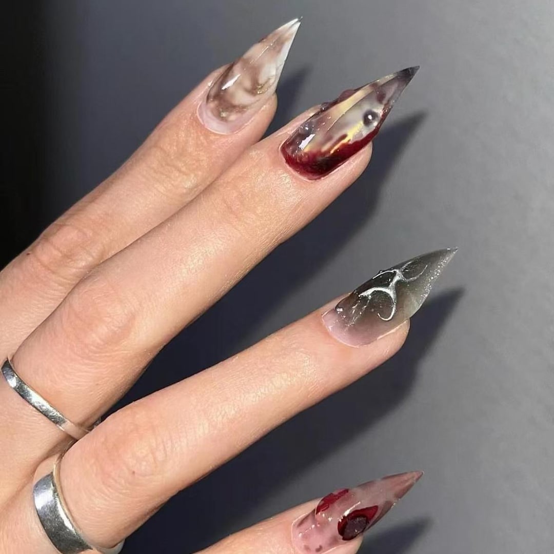Claw Press on Nails Werewolf Nails Claw Nails Claw Gloves Vampire Nails ...
