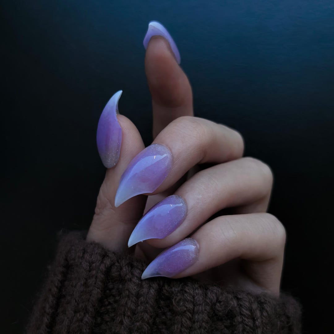 Romantic Purple Nails Claw Nails Talon Nails Claw Press on Nails ...