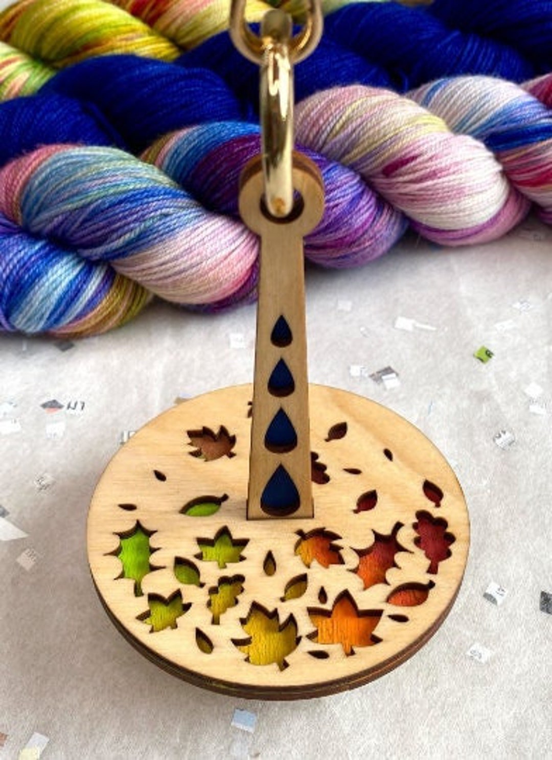 Lemonwood Mini Yarn Minder Autumn Leaves Portable Wrist Yarn Holder ...