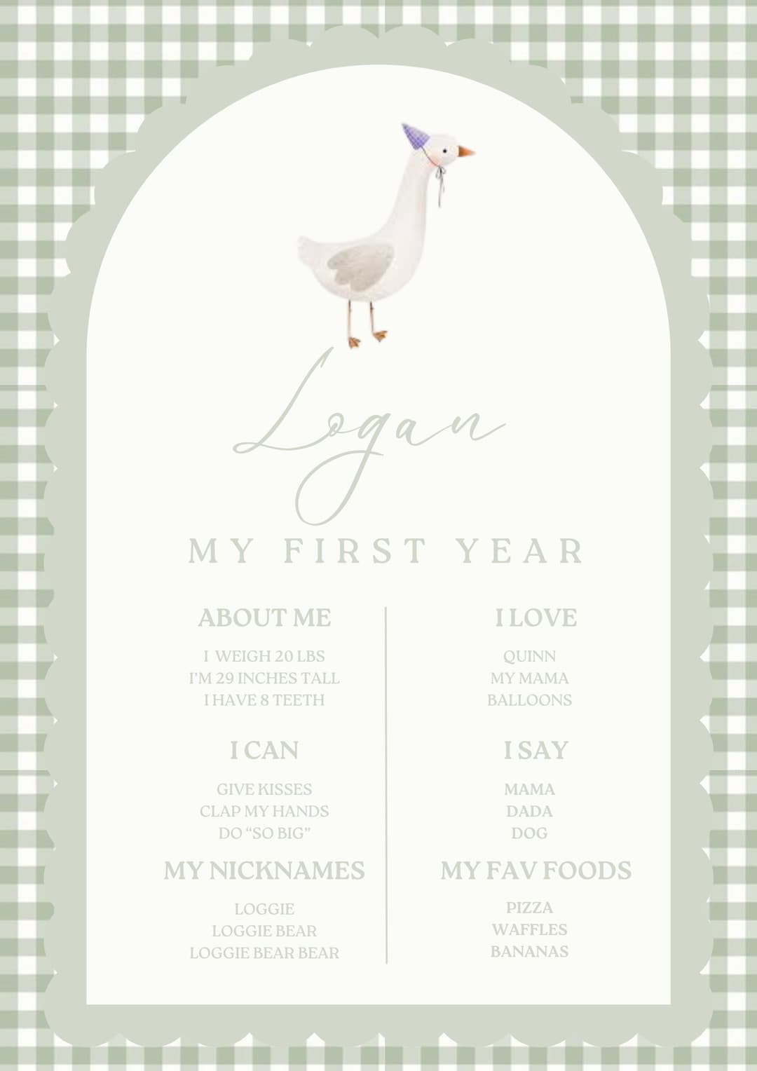 One Silly Goose Editable Milestone Board, Silly Goose Birthday, Instant ...