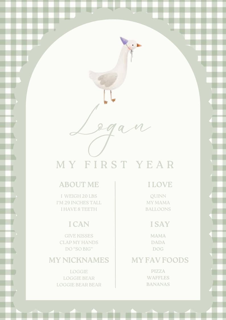 One Silly Goose Editable Milestone Board, Silly Goose Birthday, Instant ...