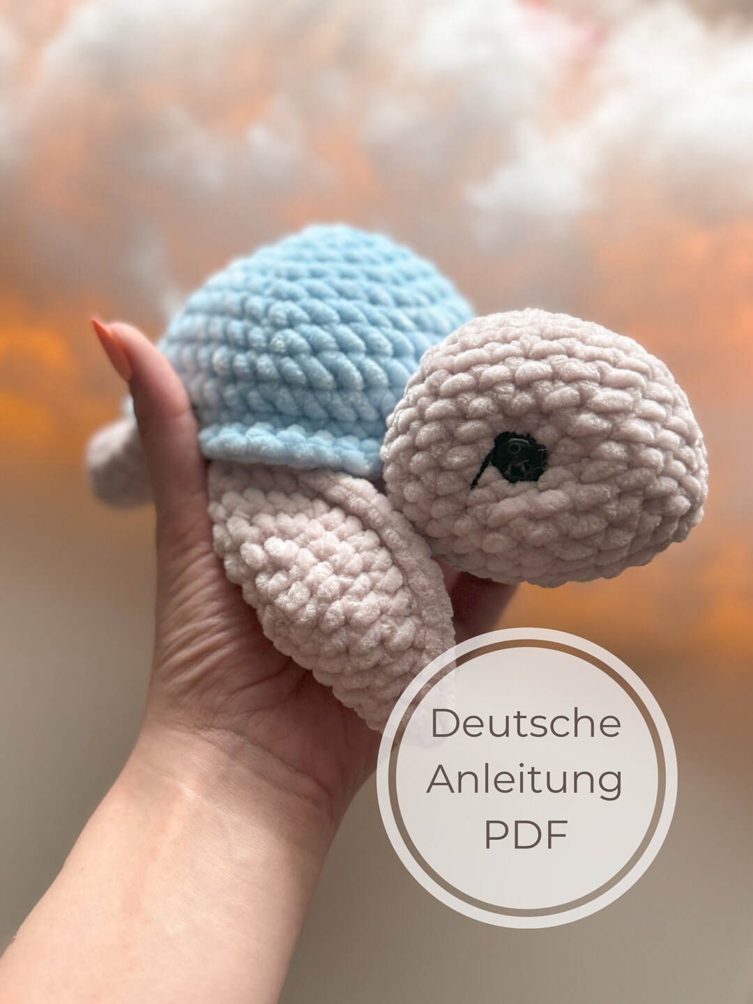 German Crochet Pattern Turtle Sally - Etsy