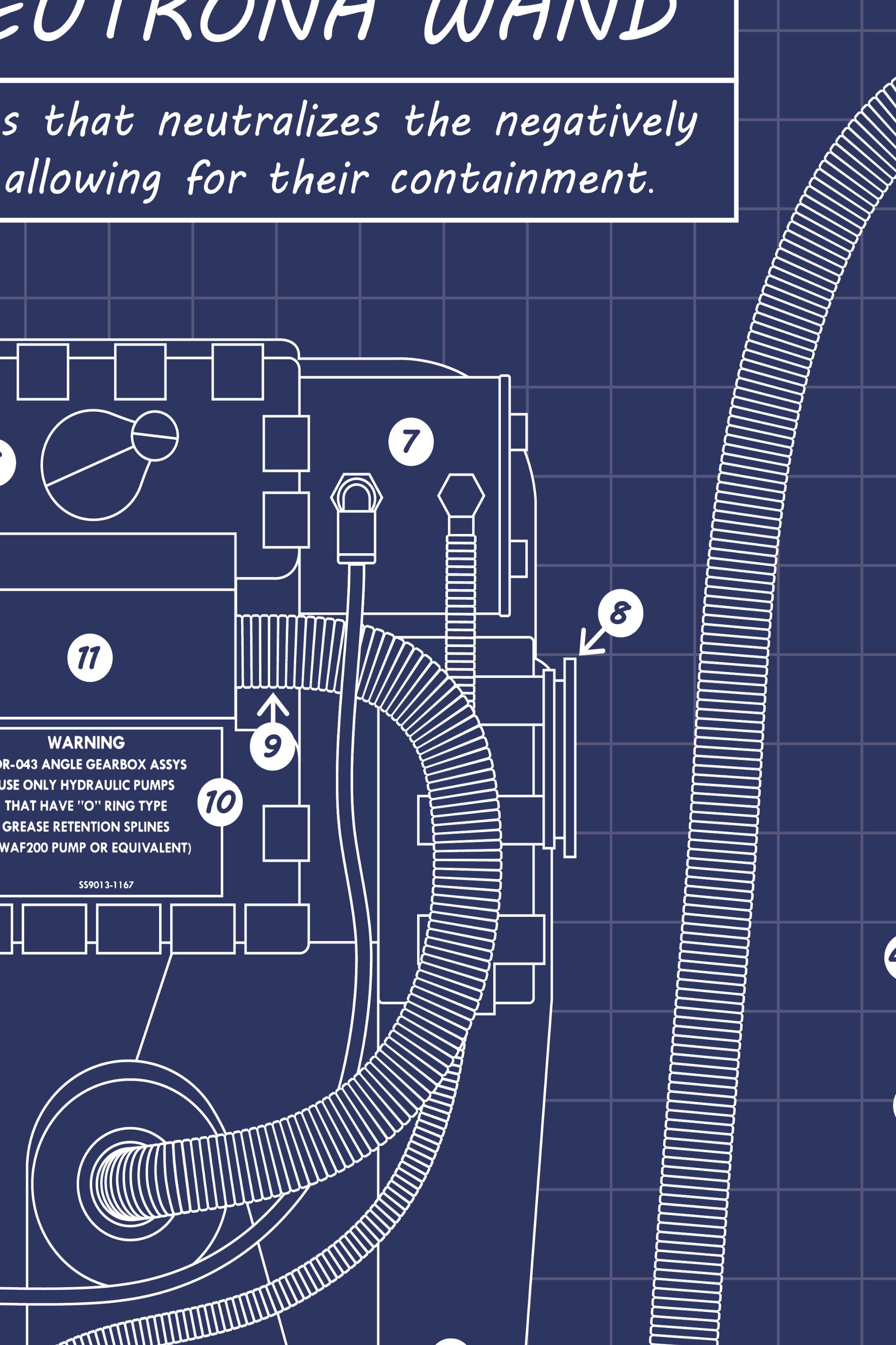 Proton Pack Blueprint Matte Poster - Etsy