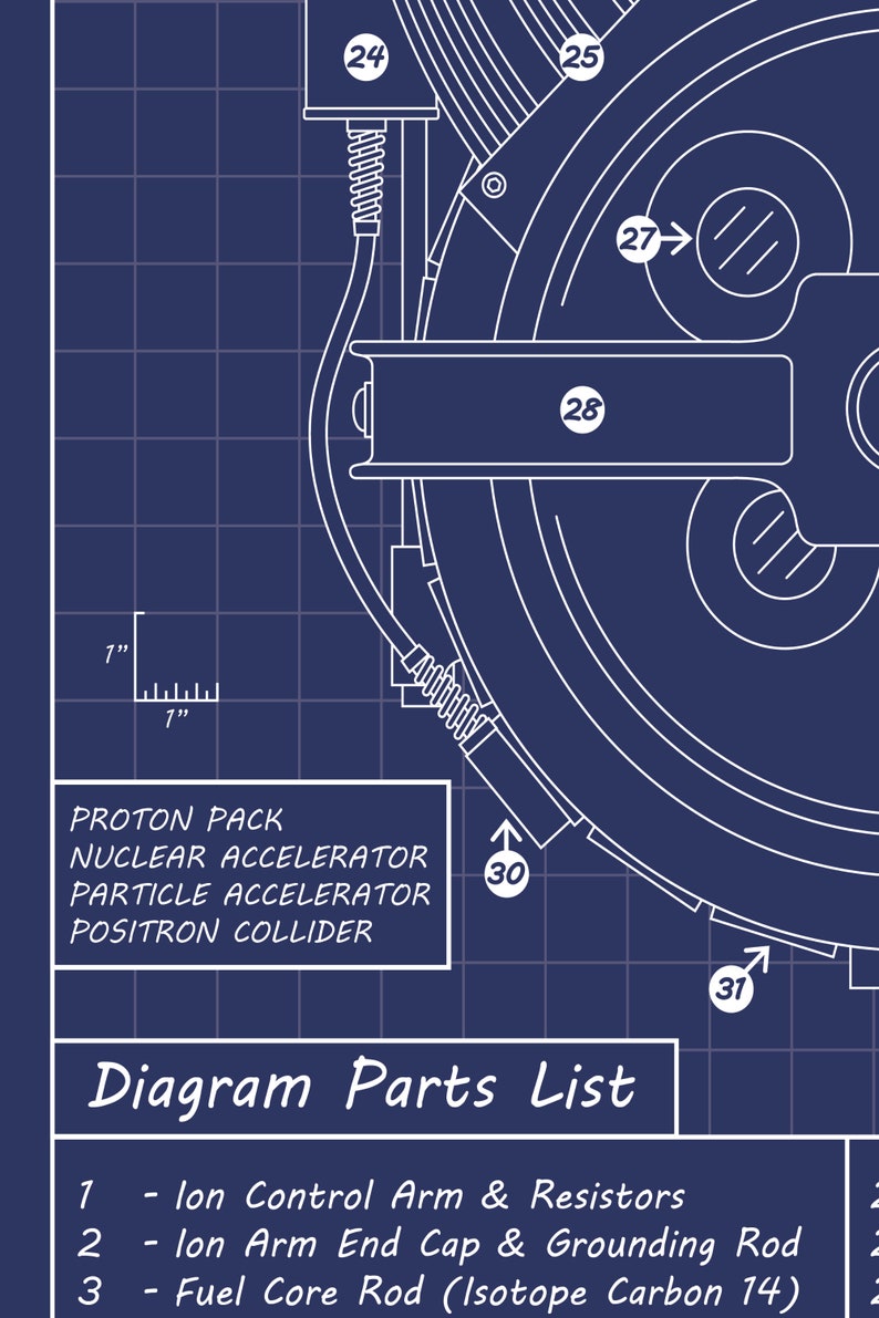 Proton Pack Blueprint Matte Poster - Etsy