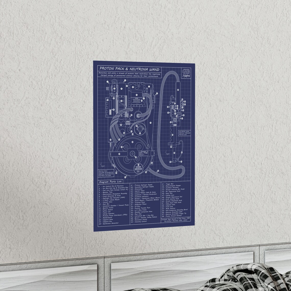 Proton Pack Blueprint Matte Poster - Etsy
