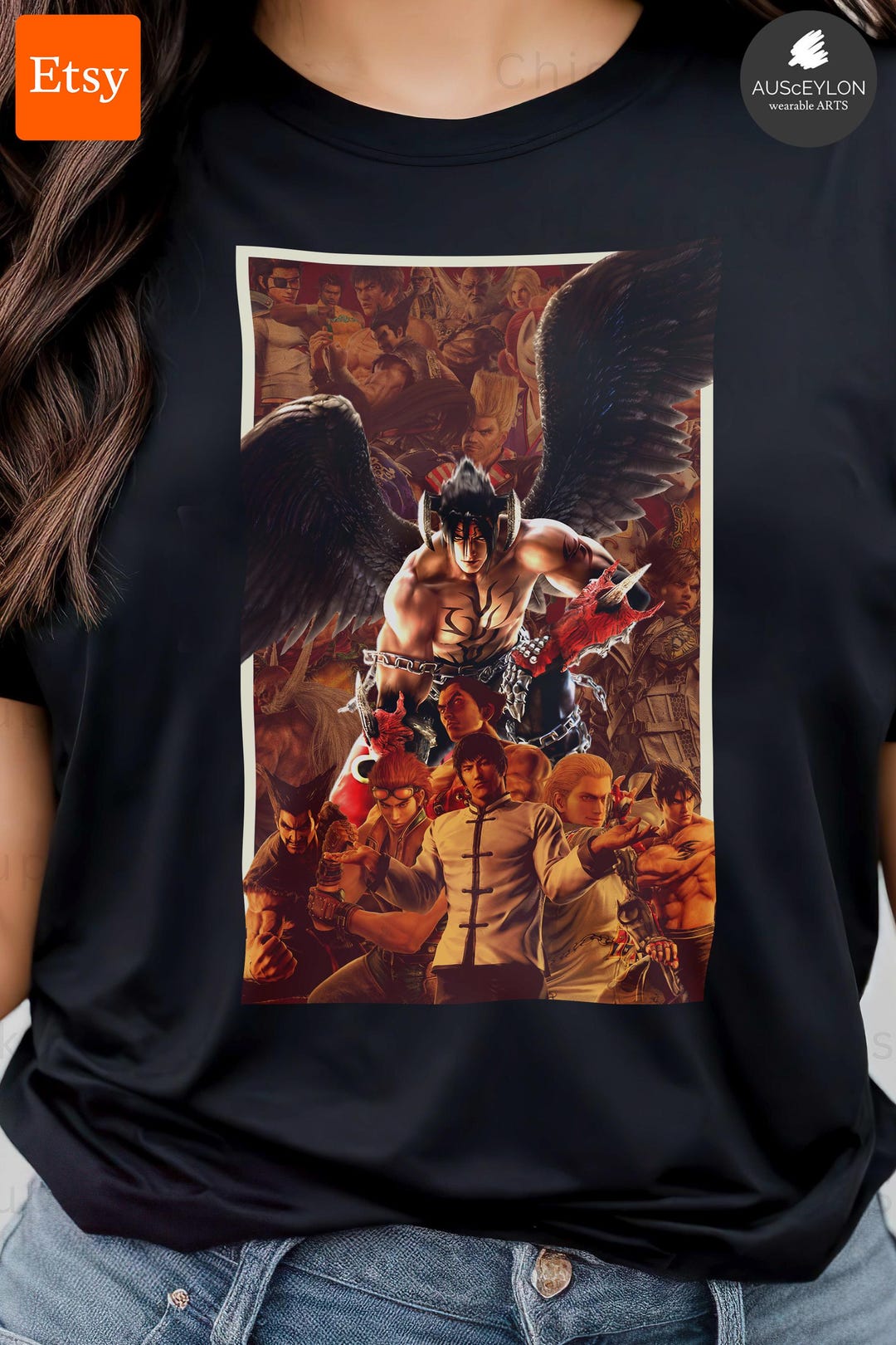 Vintage Retro Tekken Game Characters TKN8 Gaming IRON FIST Geek T-shirt ...