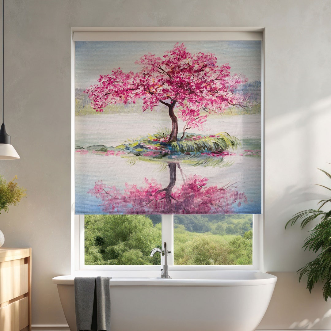 Cherry Blossom Tree Roller Blind, Vibrant Spring Bloom Blackout Shade ...