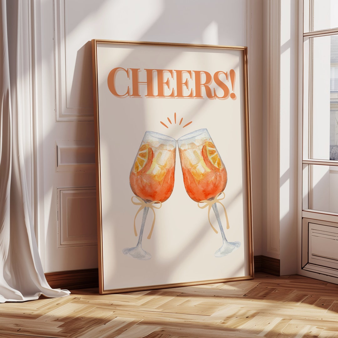 Aperol Spritz Print, Trendy Bar Cart Prints, Aperol Spritz Cheers Print ...