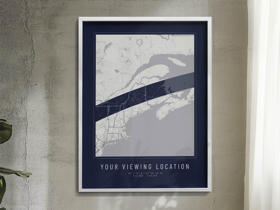 Custom 2024 Solar Eclipse Map Print Personalized Location Souvenir ...