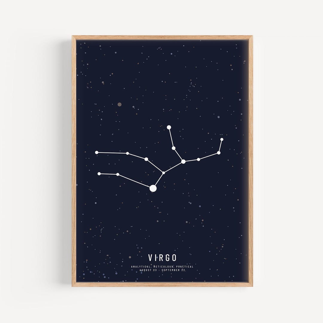 Custom Virgo Zodiac Sign Print Personalized August September Birthday ...