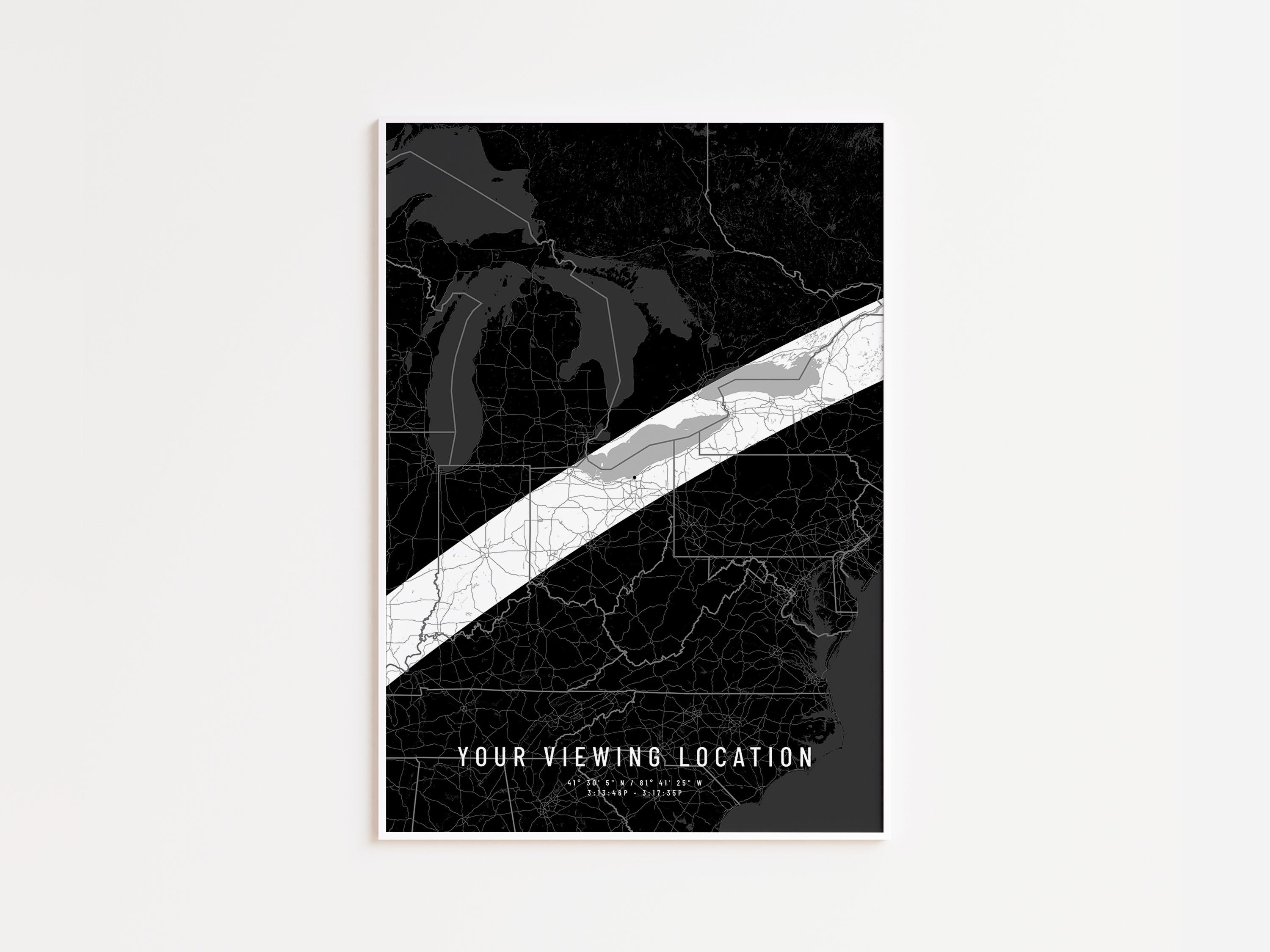 Custom 2024 Solar Eclipse Map Printable, Personalized Great American ...