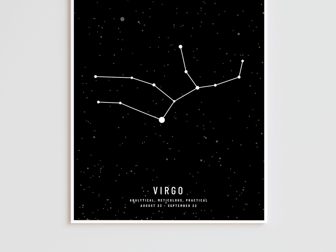 Custom Virgo Zodiac Sign Print Personalized August September Birthday ...