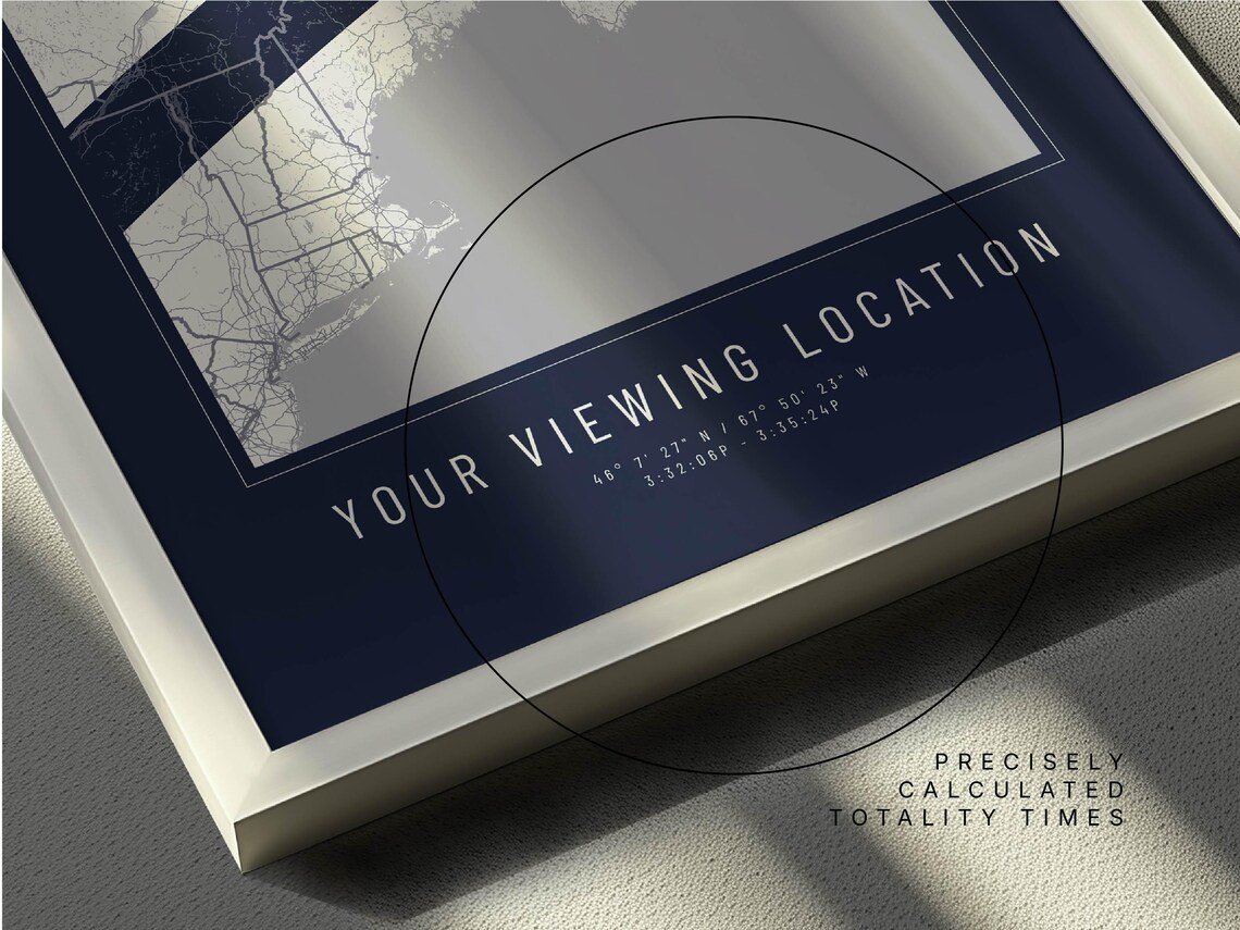 Custom 2024 Solar Eclipse Map Print Personalized Location Souvenir ...